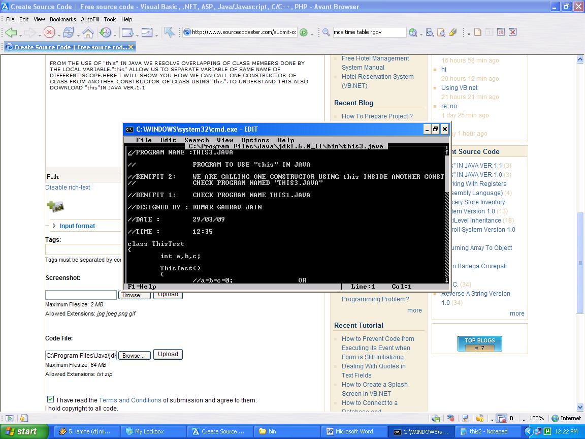 "this" IN JAVA VER.1.2 | SourceCodester